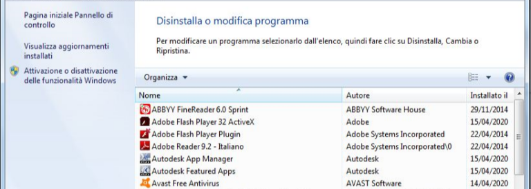 Come rimuovere programmi non elencati in App e Funzionalita' o ...